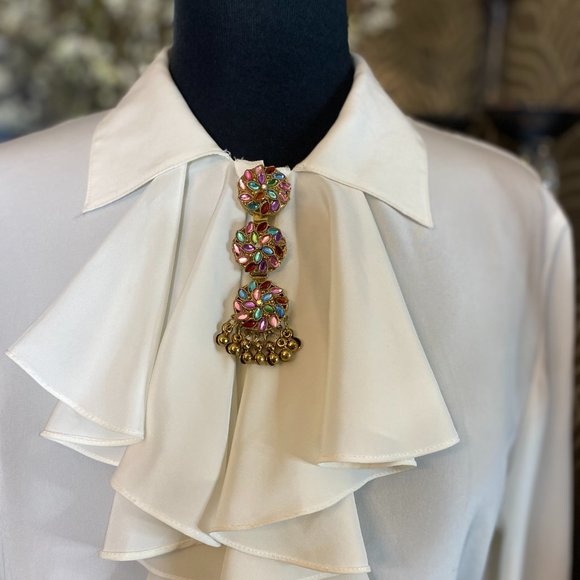 Jewelry | Vintage Three Tier Multi Jewel Top Hook Brooch | Poshmark